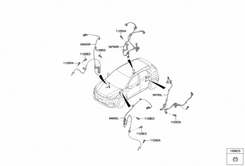 59795-K4000 Genuine Hyundai Wiring-E.P.B Conn EXTN,LH