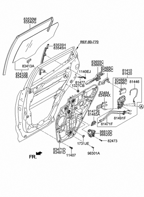 81410-2W000 Genuine Hyundai Latch Assembly-Rear Door,LH