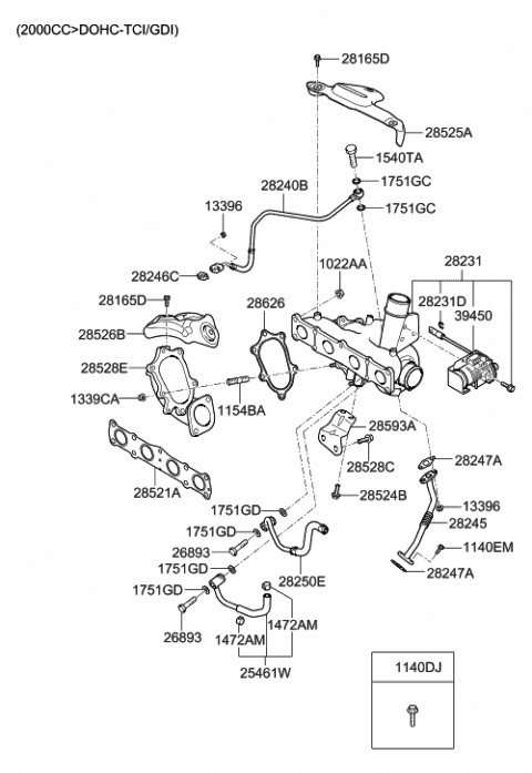 28231-2G410 Genuine Hyundai TURBOCHARGER
