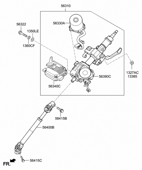 56310-4Z100 Genuine Hyundai Column Assembly-Upper