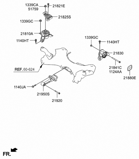 21810-2W000 Genuine Hyundai Engine Mounting Bracket Assembly