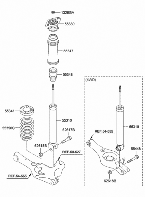 55330-2S000 Genuine Hyundai Bracket-Shock Absorber Mounting