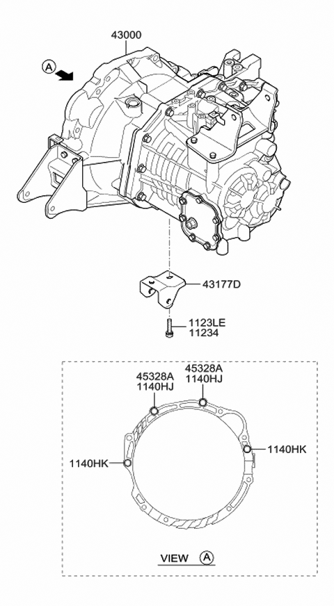 43000-39AA0 Genuine Hyundai Transmission Assembly-Manual