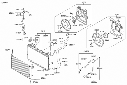 25440-2C000 Genuine Hyundai Cap Assembly-Radiator Reservoir