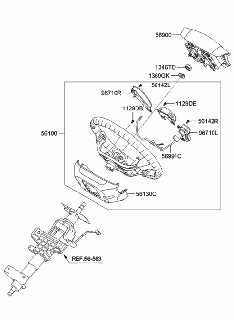 Steering Wheel - 2011 Hyundai Santa Fe