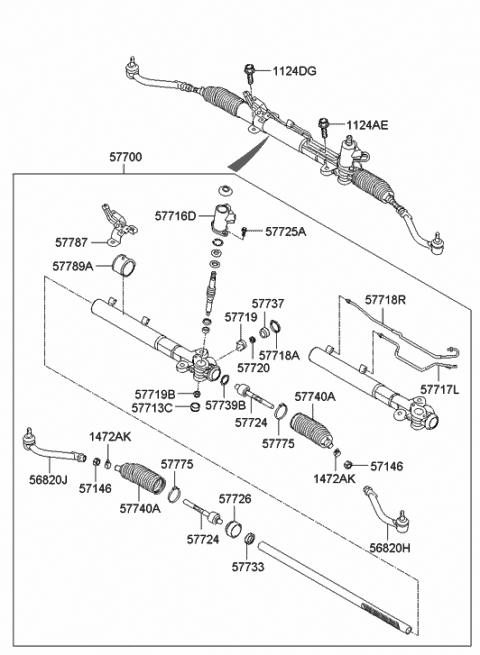Power Steering Gear Box - 2011 Hyundai Santa Fe