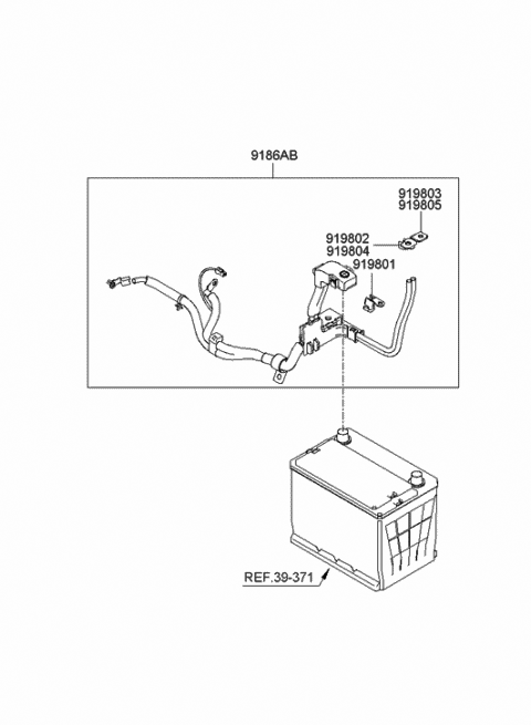 91850-3K011 Genuine Hyundai Wiring Assembly-Battery