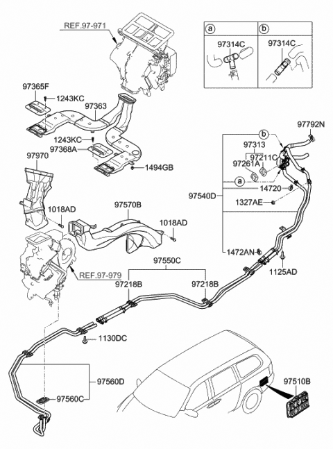 97540-4D201 Genuine Hyundai Pipe & Hose Assembly-Heater NO.1