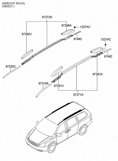 Roof Garnish & Rear Spoiler - 2008 Hyundai Entourage
