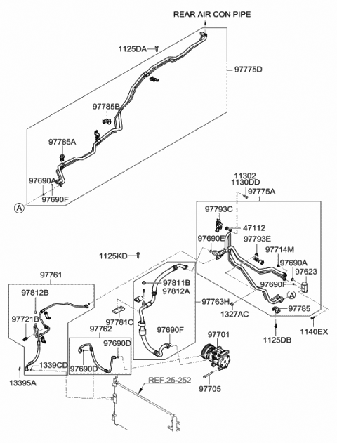 97794-4D930 Genuine Hyundai Clip-Aircon Cooler Line