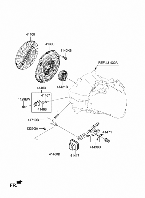 41710-23035 Genuine Hyundai Cylinder Assembly-Clutch Release