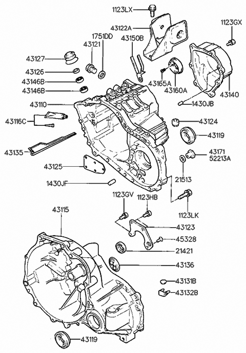 43120-37001 Genuine Hyundai Transaxle Mounting Bracket
