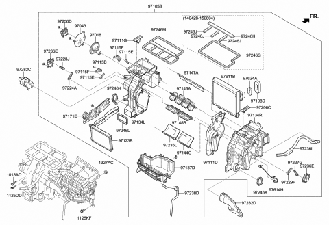 97138-C2000 Genuine Hyundai Core & Seal Assembly-Heater