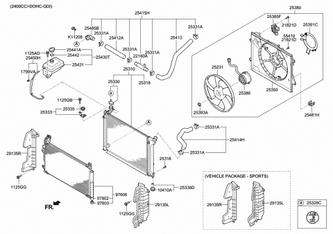 25414-C2100 Genuine Hyundai Hose Assembly-Radiator,Upper