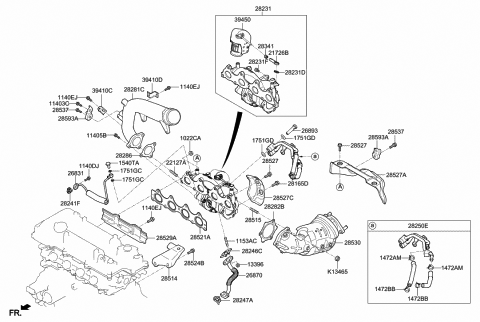 28530-2BLA0 Genuine Hyundai Catalyst Case Assembly