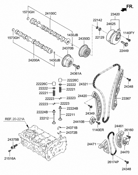 24350-2GGA0 Genuine Hyundai Cvvt Assembly-Intake