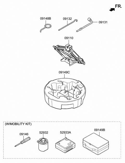 09149-C2950 Genuine Hyundai Case-Tool