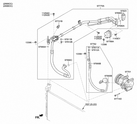 97775-C2000 Genuine Hyundai Tube Assembly-Suction & Liquid