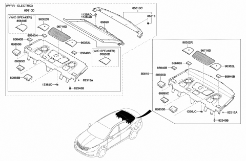 85620-3V071-RY Genuine Hyundai Trim Assembly-Package Tray