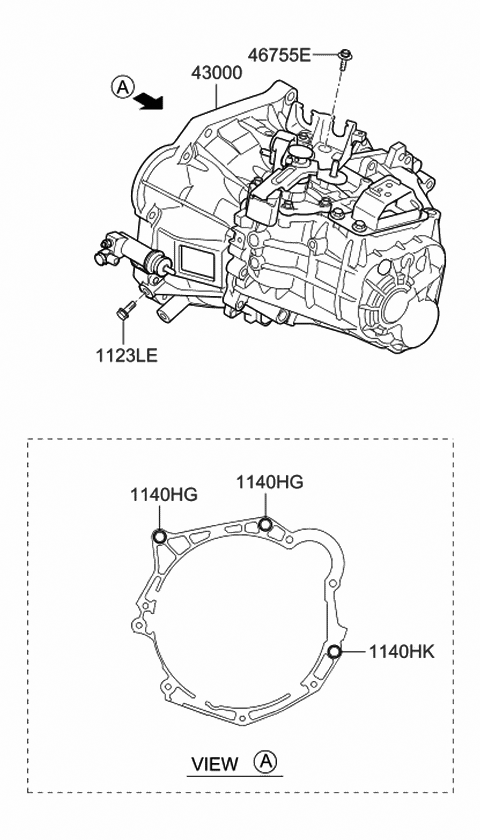Transaxle Assy-Manual - 2012 Hyundai Elantra US Alabama made