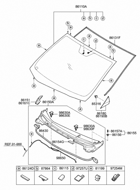 86150-3Y000 Genuine Hyundai Cover Assembly-Cowl Top