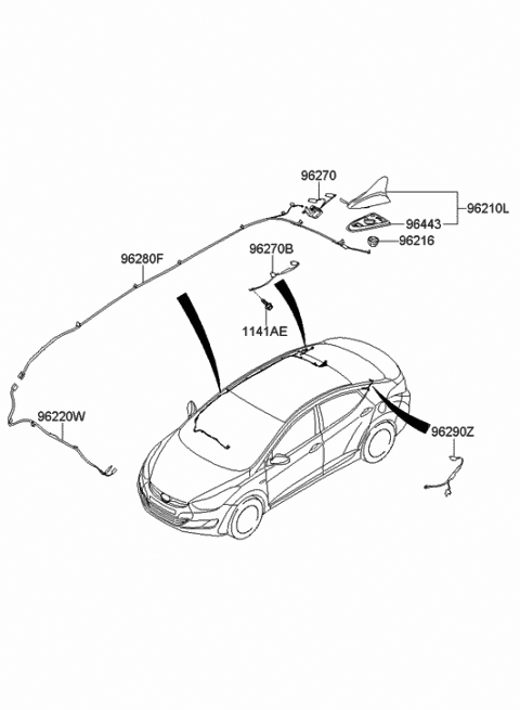 96210-3X200-S7B Genuine Hyundai Combination Antenna Assembly