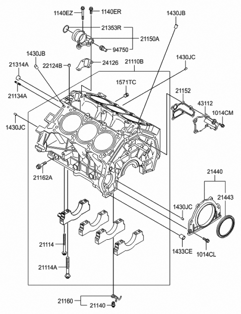 21151-3CAA0 Genuine Hyundai Cover-Oil