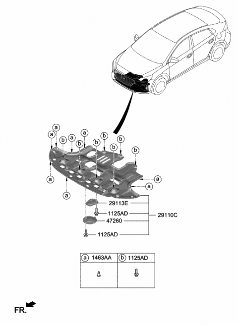 29110-G2000 Genuine Hyundai Panel Assembly-Under Cover