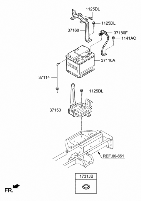 37110-G2410 Genuine Hyundai Battery Assembly