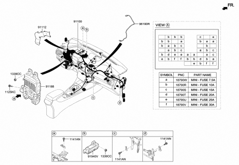 96595-G2000 Genuine Hyundai Cable Assembly-Usb