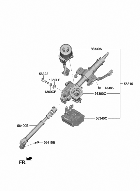 56340-A5010 Genuine Hyundai Controller Assembly-Mdps
