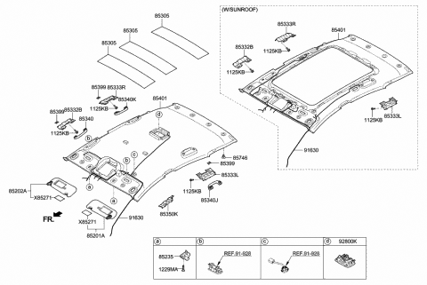 85344-A5000-TX Genuine Hyundai Handle Assembly-Roof Assist Rear,R