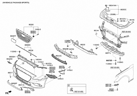 Front Bumper - 2018 Hyundai Genesis G80