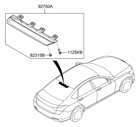 High Mounted Stop Lamp - 2020 Hyundai Genesis G80