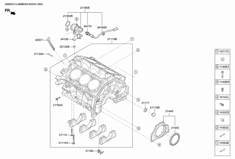 Cylinder Block - 2019 Hyundai Genesis G80