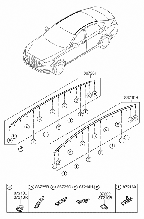 Roof Garnish & Rear Spoiler - 2018 Hyundai Genesis G80