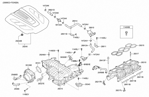Intake Manifold - 2017 Hyundai Genesis G80