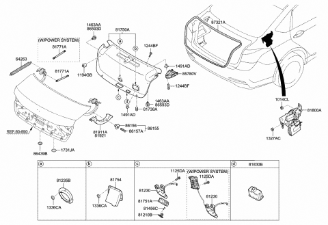 Trunk Lid Trim - 2018 Hyundai Genesis G80