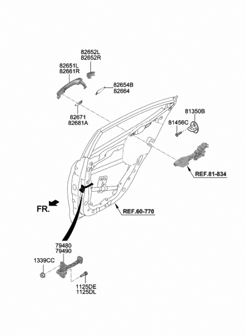 82652-F2040 Genuine Hyundai Cover-Front Door Outside Handle LH