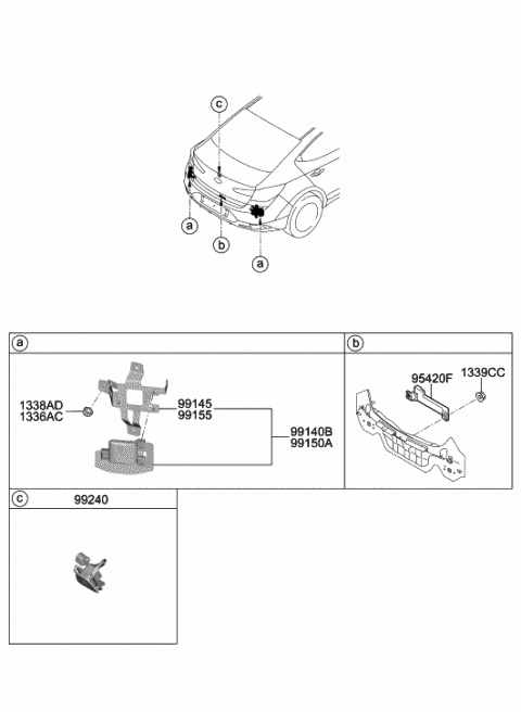 99240-F2000-VU8 Genuine Hyundai Unit Assembly-Rear View Camera