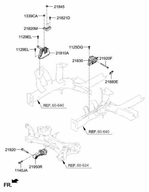 21810-F3300 Genuine Hyundai Engine Mounting Bracket Assembly