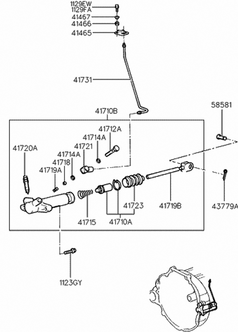 Clutch Release Cylinder - 1997 Hyundai Accent
