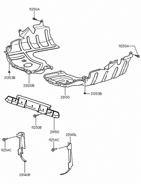 29135-22000 Genuine Hyundai Air Radiator Side Guard, Left