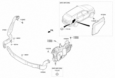 A/C System-Rear - 2014 Hyundai Santa Fe