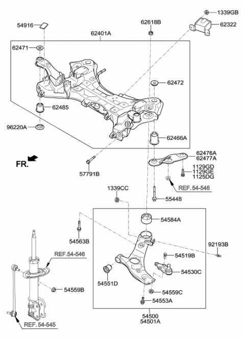 54530-3S100 Genuine Hyundai Ball Joint Assembly-Lower Arm