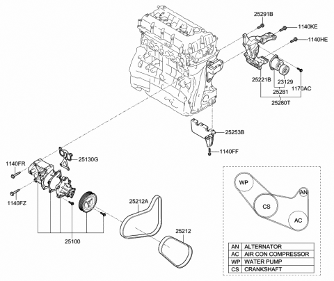 Coolant Pump - 2017 Hyundai Santa Fe Sport