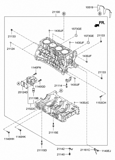 Cylinder Block - 2017 Hyundai Santa Fe Sport