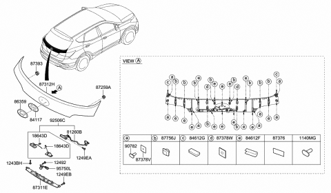 95760-2W640 Genuine Hyundai Camera Assembly-Back View