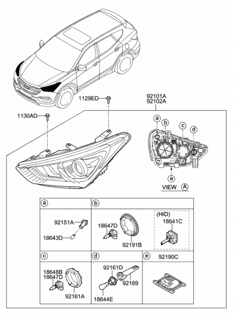 92102-4Z500 Genuine Hyundai Halogen Headlight Right Hand