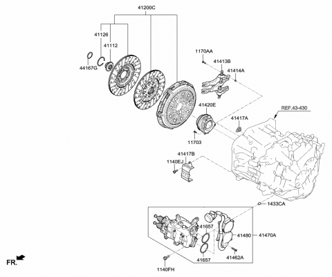 41470-2D011 Genuine Hyundai Actuator Assembly-Clutch(1)